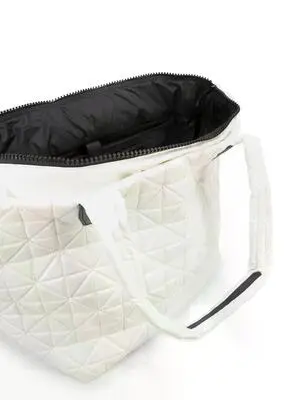 VEECOLLECTIVE Quilted Geometric Tote Bag - White