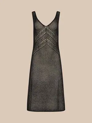 L'Agence Pallas Crochet Cover-up Dress - Black