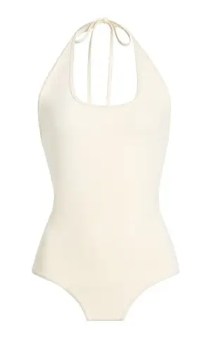 TOTEME Halterneck Tie One Piece Swimsuit - Ivory