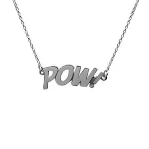 EDGE ONLY Sterling "pow!" Letters Necklace - Silver