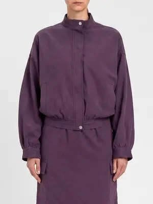 TWINSET Cotton Blend Bomber Jacket - Violet