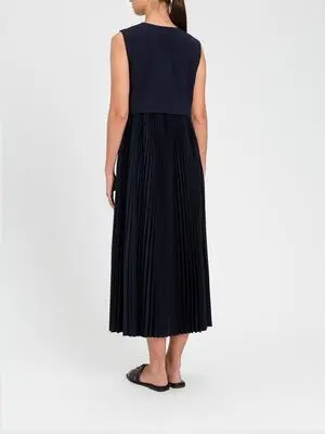 TWINSET Pleated Crepe Midi Dress