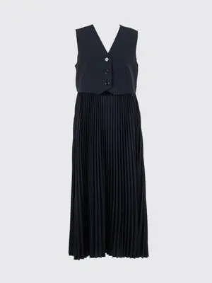 TWINSET Pleated Crepe Midi Dress