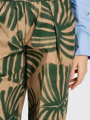 TWINSET Printed Cotton Wide Leg Trousers