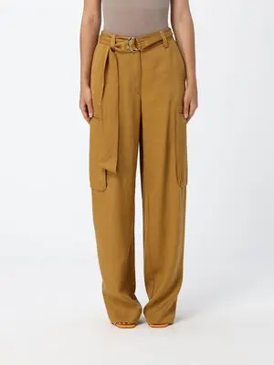 TWINSET Lyocell Belted Cargo Trousers - Brown