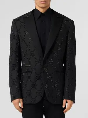 Philipp Plein Rhinestone Embellished Single-breasted Blazer