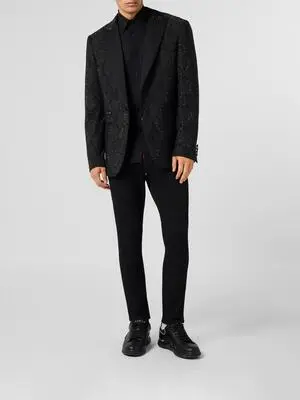 Philipp Plein Rhinestone Embellished Single-breasted Blazer