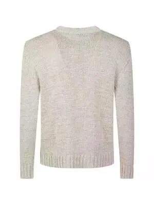 Barena Venezia Ivory Chunky Knit Marl Pattern Crew Neck Sweater