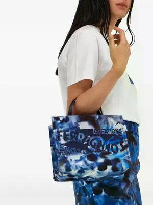 FERRAGAMO Carnation Print Tote Bag