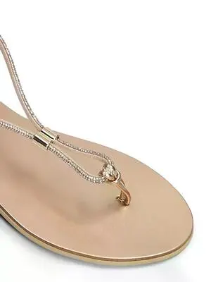 NICOLAS LAINAS Crystal-embellished Metallic Sandals