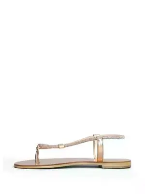 NICOLAS LAINAS Crystal-embellished Metallic Sandals