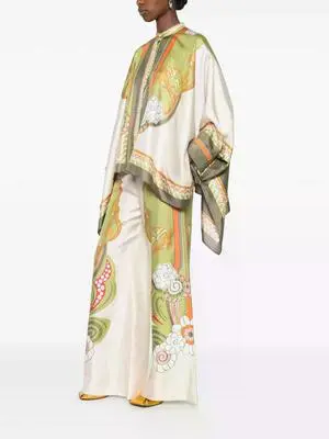 La DoubleJ Graphic Print Palazzo Pants - Neutrals