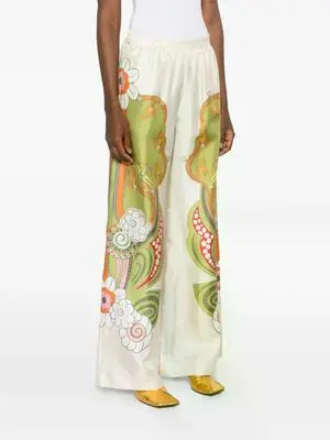 La DoubleJ Graphic Print Palazzo Pants - Neutrals