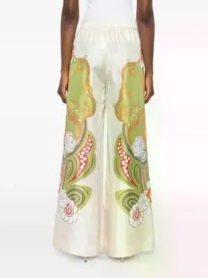 La DoubleJ Graphic Print Palazzo Pants - Neutrals