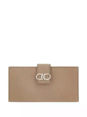FERRAGAMO Double Gancini Continental Wallet - Neutrals