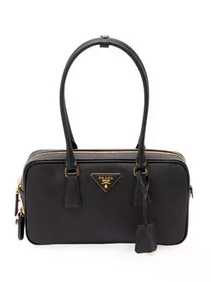 Prada Enamel Triangle Logo Tote Bag