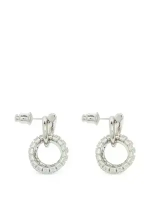 FERRAGAMO Gancini Earrings With Crystal Detail - Silver
