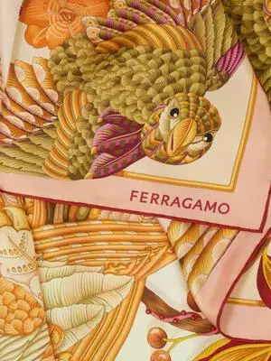 FERRAGAMO Parrots-print Silk Scarf - Neutrals