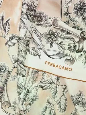 FERRAGAMO Voyage-print Silk Scarf - Neutrals