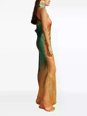 DONDE ESTEBAN Formentera Landscape-print Maxi Dress