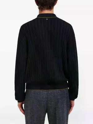 FERRAGAMO Cotton And Silk Cable Knit Zip-up Cardigan