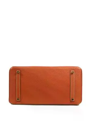 Hermès 35 Birkin Fjord-leather Tote Bag - Orange