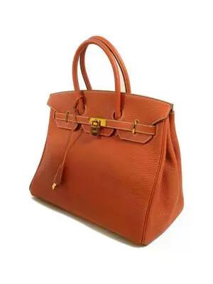 Hermès 35 Birkin Fjord-leather Tote Bag - Orange