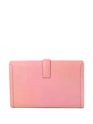 Hermès Jige Elan Leather Clutch Bag - Pink