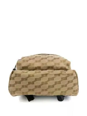 Balenciaga Logo Monogram Canvas Backpack