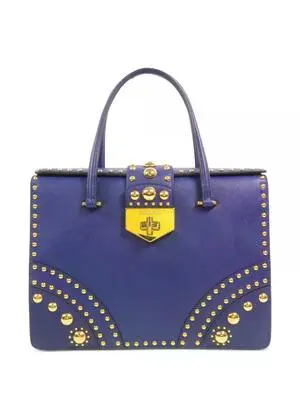 Prada Studded Leather Tote Bag