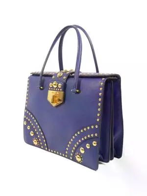 Prada Studded Leather Tote Bag