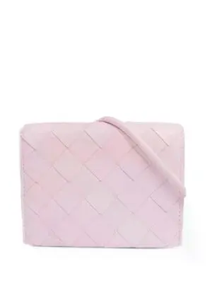 Bottega Veneta Intrecciato Leather Card Case - Pink