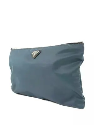 Prada Logo Plaque Clutch Bag