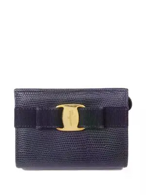 FERRAGAMO Vara Bow Embossed Coin Purse - Blue
