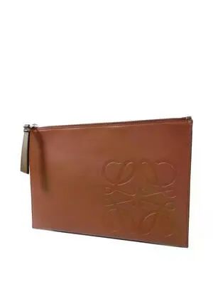 Loewe Anagram Embossed Leather Clutch Bag