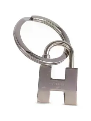 Hermès H-logo Striped Key Ring
