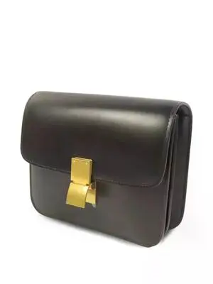Celine Mini Classic Box Leather Shoulder Bag - Black