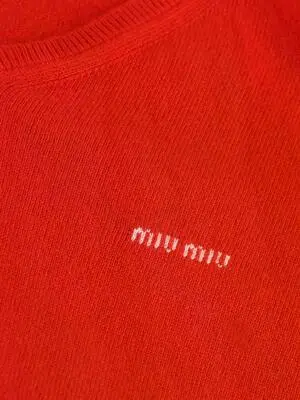 Miu Miu Embroidered V-neck Sweater