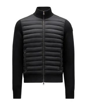 Moncler Padded Zip-up Jacket With Knitted Sleeves