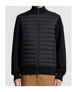 Moncler Padded Zip-up Jacket With Knitted Sleeves