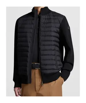 Moncler Padded Zip-up Jacket With Knitted Sleeves