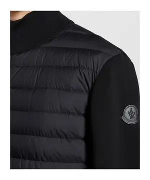 Moncler Padded Zip-up Jacket With Knitted Sleeves