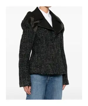 Yohji Yamamoto Textured Jacket With Wide Lapel And Cutout Detail