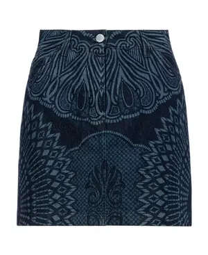 Alberta Ferretti Jacquard Denim Mini Skirt