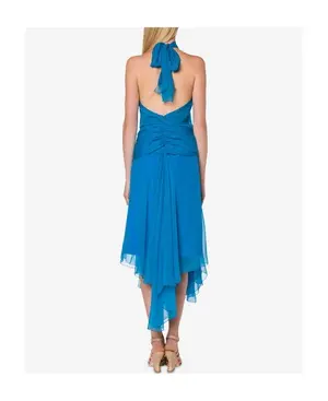 Alberta Ferretti Draped Halterneck Midi Dress