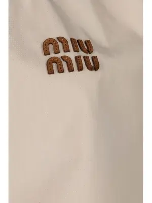 Miu Miu Panama Cotton Crop Top - Nude