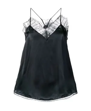 IRO PARIS Berwyn Silk Halter Vest With Lace Detail - No