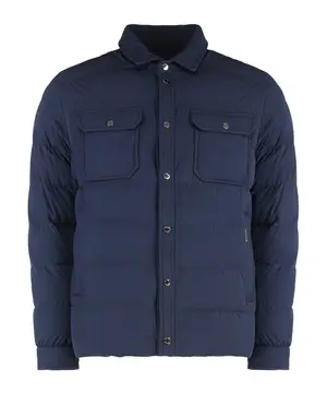 MOORER Quilted Shirt-collar Jacket With Welt Pockets