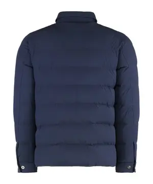MOORER Quilted Shirt-collar Jacket With Welt Pockets