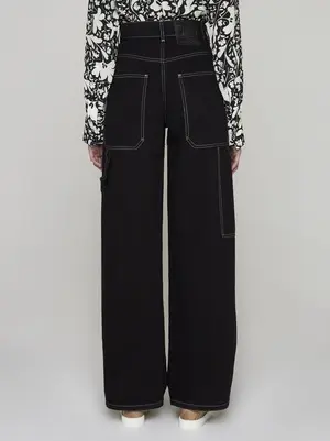 Stella McCartney Wide-leg Jeans With Belt Ring Detail
